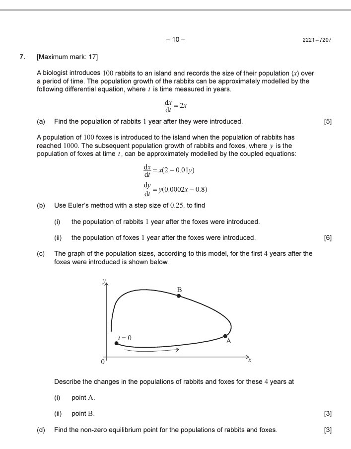 Solved -10-2221-72077. [Maximum mark: 17]A biologist | Chegg.com