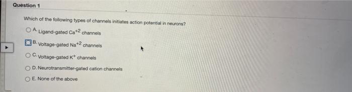 Solved Question 1 Which of the following types of channels | Chegg.com