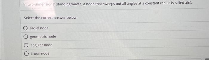 Solved In two-dimensional standing waves, a node that sweeps | Chegg.com