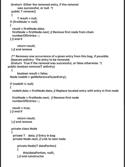 Solved Consider the LinkedBag class which implements the | Chegg.com