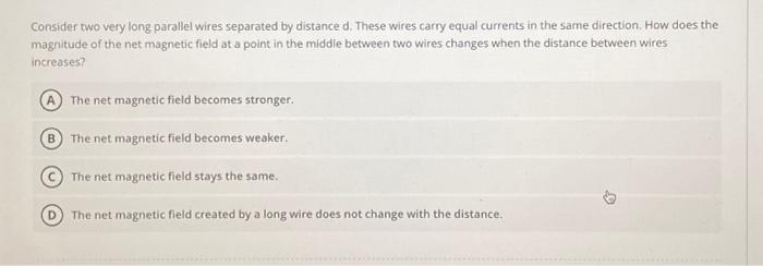 Solved Consider two very long parallel wires separated by | Chegg.com