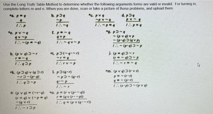 1:-P 4-כק 8* Use the Long Truth Table Method to | Chegg.com