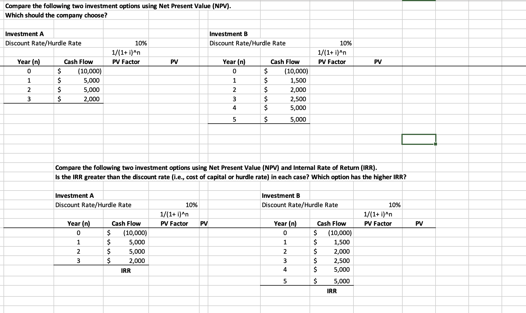 Solved Please Solve Using Excel Formulas And Provide The