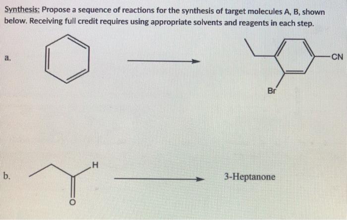 Solved Synthesis: Propose a sequence of reactions for the | Chegg.com