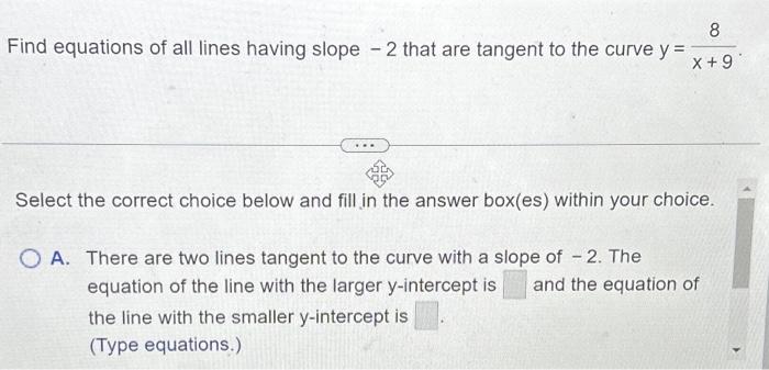 Solved Find equations of all lines having slope -2 that are | Chegg.com