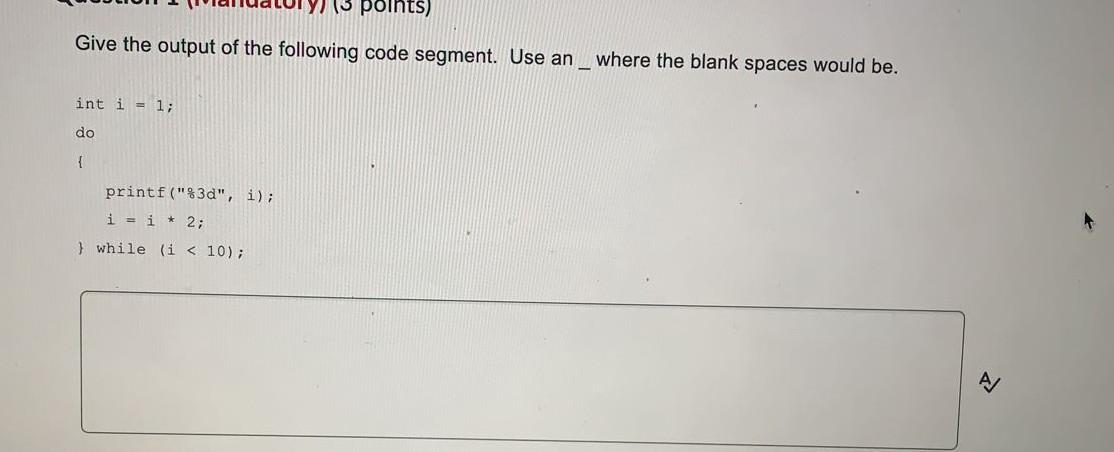 Solved points) Give the output of the following code | Chegg.com
