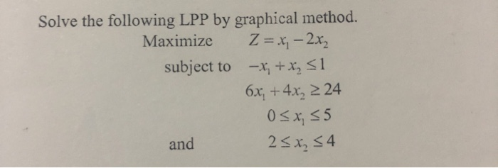 Solved Solve the following LPP by graphical method. Maximize | Chegg.com