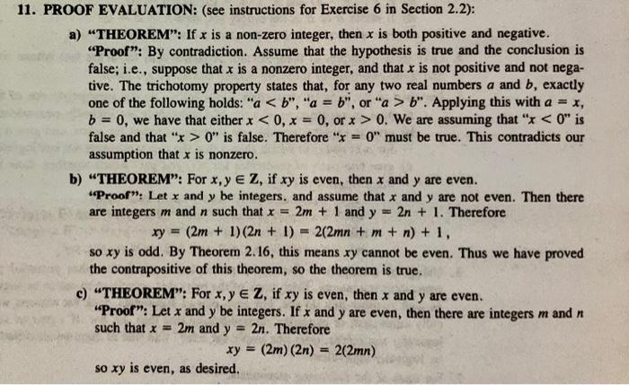 Solved a) "THEOREM": If x is a non-zero integer, then x is | Chegg.com