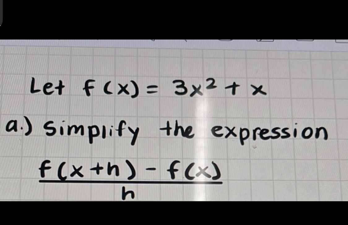 Solved Let f(x)=3x2+xa.) Simplify the | Chegg.com Solved Let f(x)=3x2+xa.) Simplify the | Chegg.com
