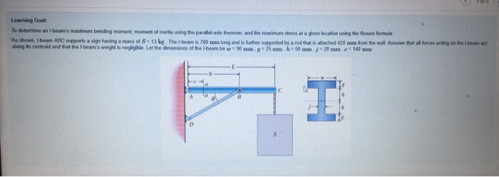 Solved Learning Goat To determine anbeam's mamum bending | Chegg.com