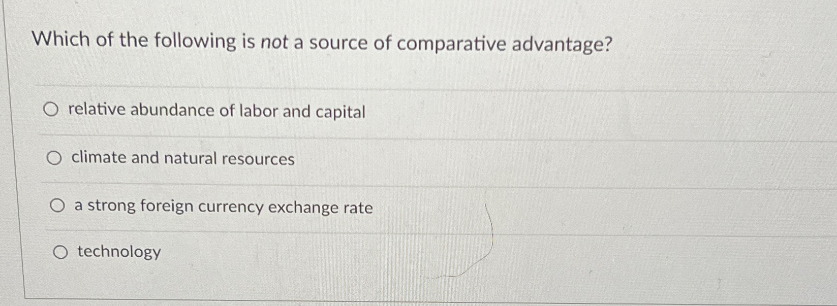 Solved Which of the following is not a source of comparative | Chegg.com