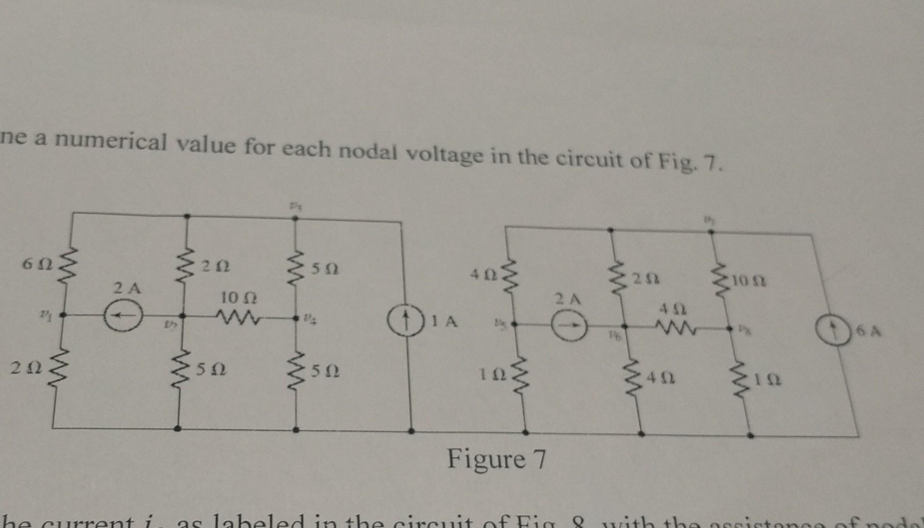 a numerical value for each nodal voltage in the | Chegg.com