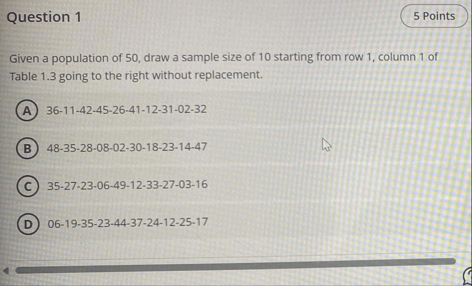 Question 1Given a population of 50, ﻿draw a sample | Chegg.com