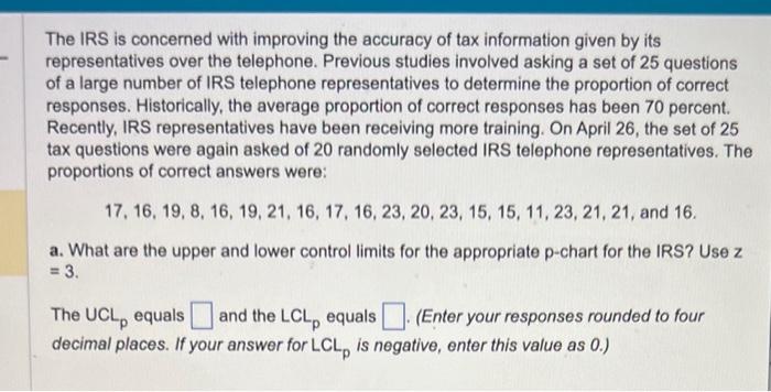 Solved The IRS is concerned with improving the accuracy of | Chegg.com