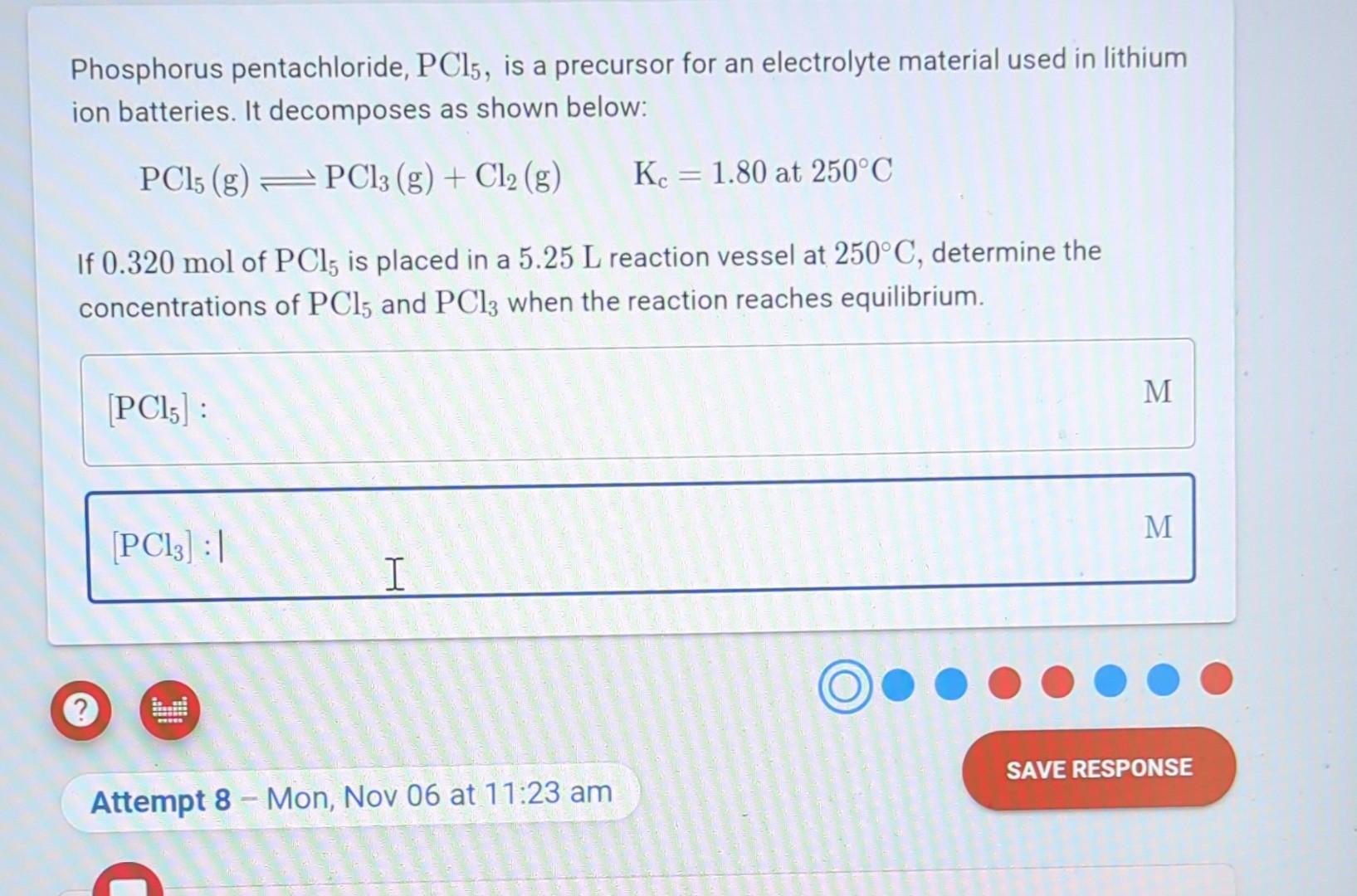 Solved Phosphorus pentachloride, PCl5, is a precursor for an | Chegg.com