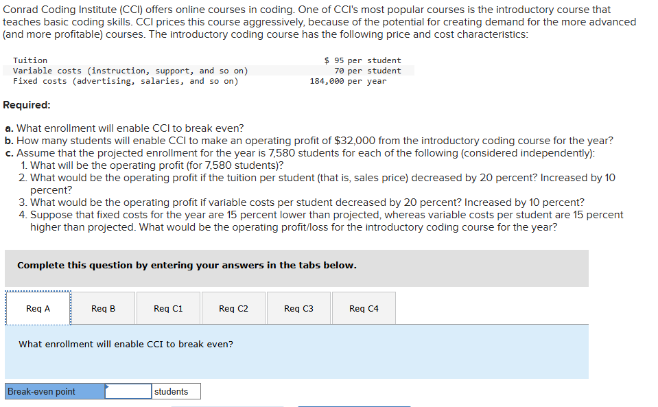 Solved Conrad Coding Institute (CCI) ﻿offers online courses | Chegg.com