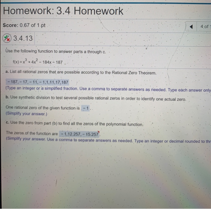 Solved Homework 3 4 Homework Score 0 67 Of 1 Pt 3 4 13 4