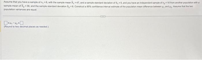 Solved Assume that you have a sample of r1=8, with the | Chegg.com