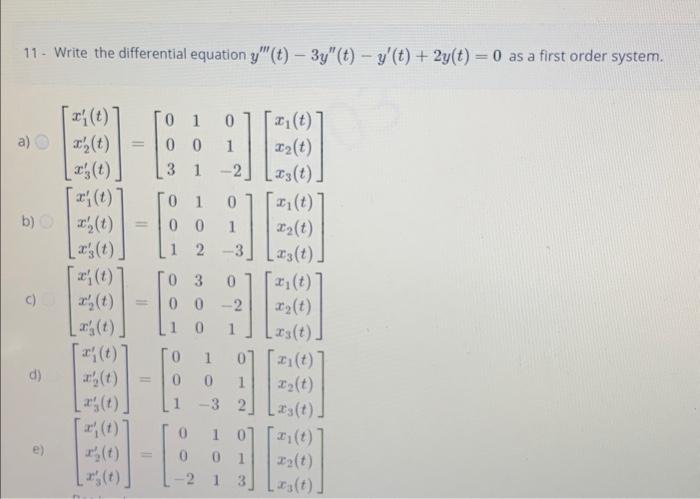 Solved 11. Write the differential equation | Chegg.com