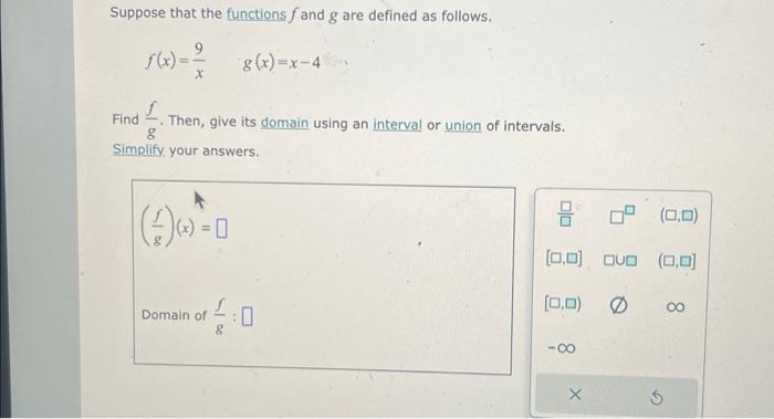 Solved Suppose that the functions f and g are defined as | Chegg.com
