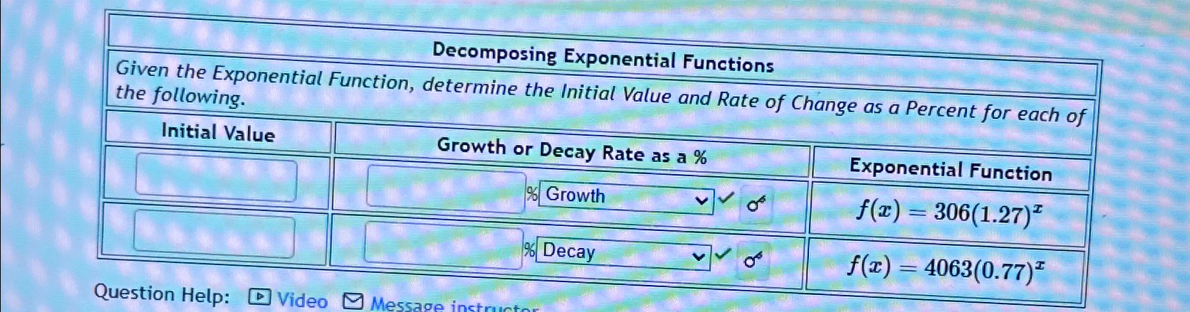 Solved Decomposing Exponential FunctionsGiven the | Chegg.com