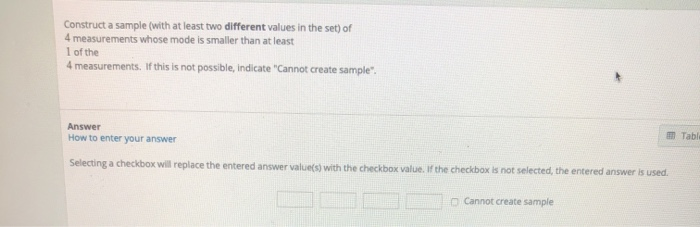 Solved Construct a sample (with at least two different | Chegg.com