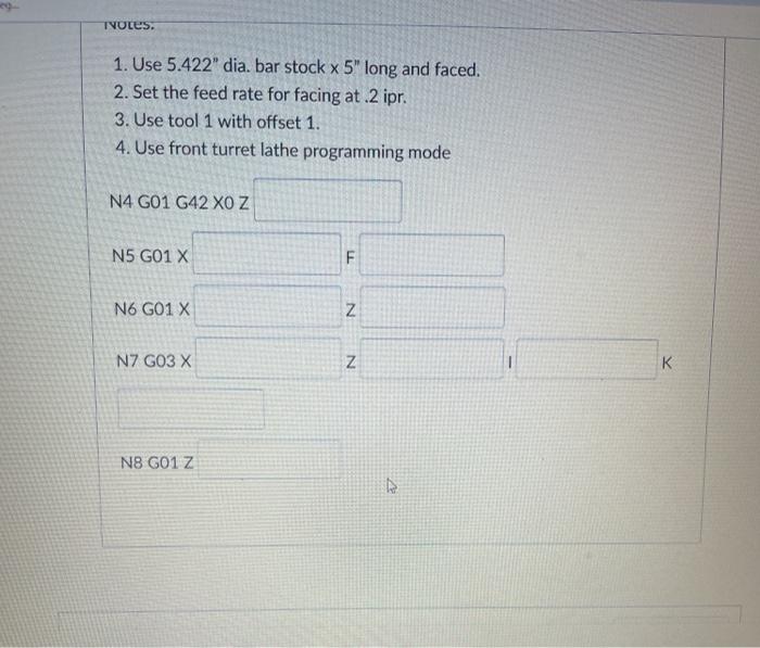 Solved For the given example of a part made by CNC lathe | Chegg.com