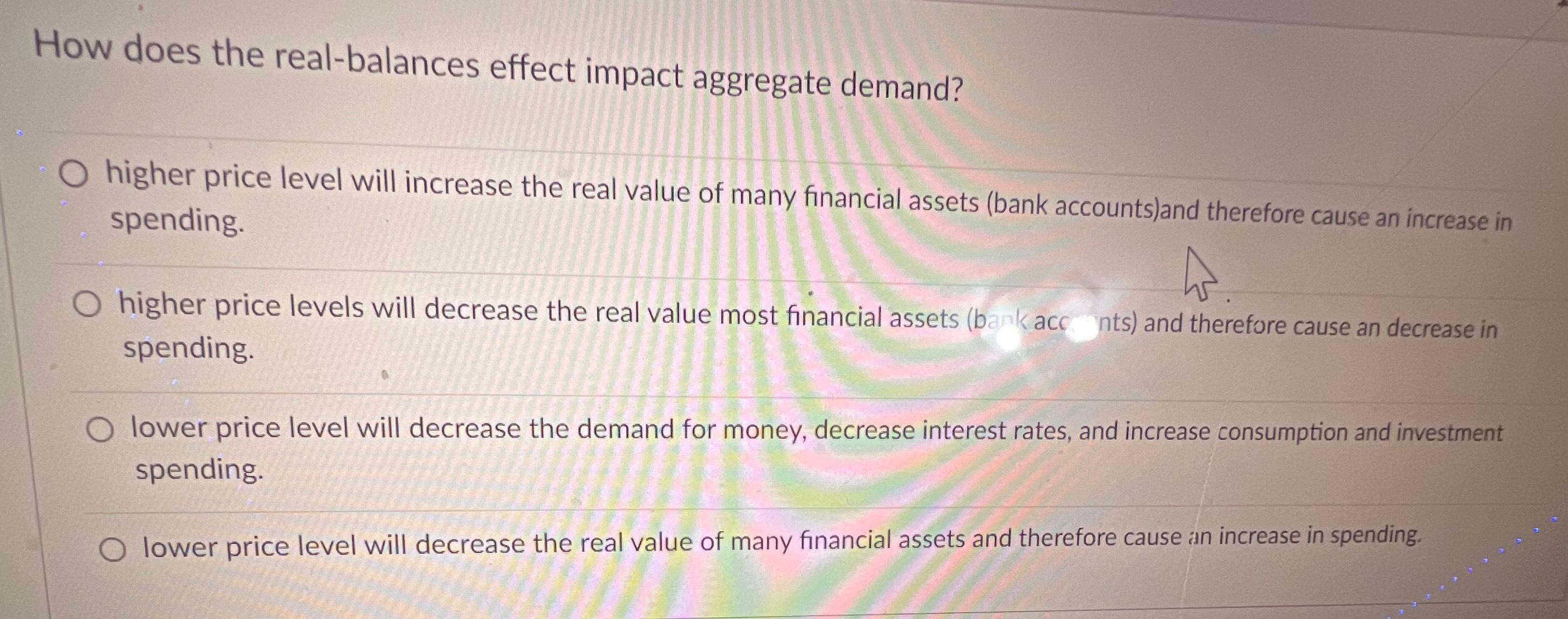 Solved How does the real-balances effect impact aggregate | Chegg.com