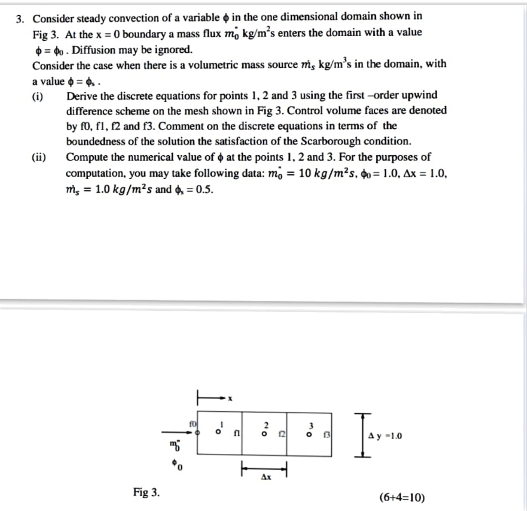 Solved Consider steady convection of a variable φ ﻿in the | Chegg.com