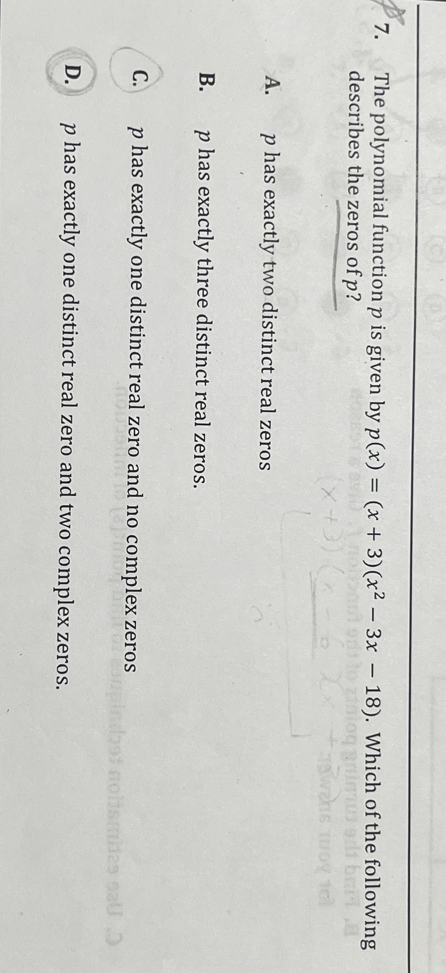The polynomial function p ﻿is given by | Chegg.com
