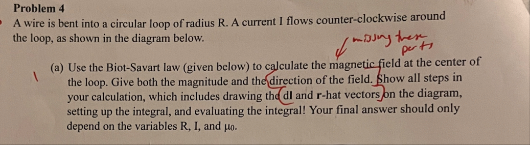 Solved Problem 4A wire is bent into a circular loop of | Chegg.com