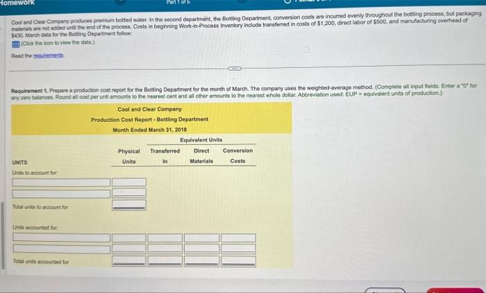 Solved Cool and Ciear Connary ereduces premiam botted water. | Chegg.com