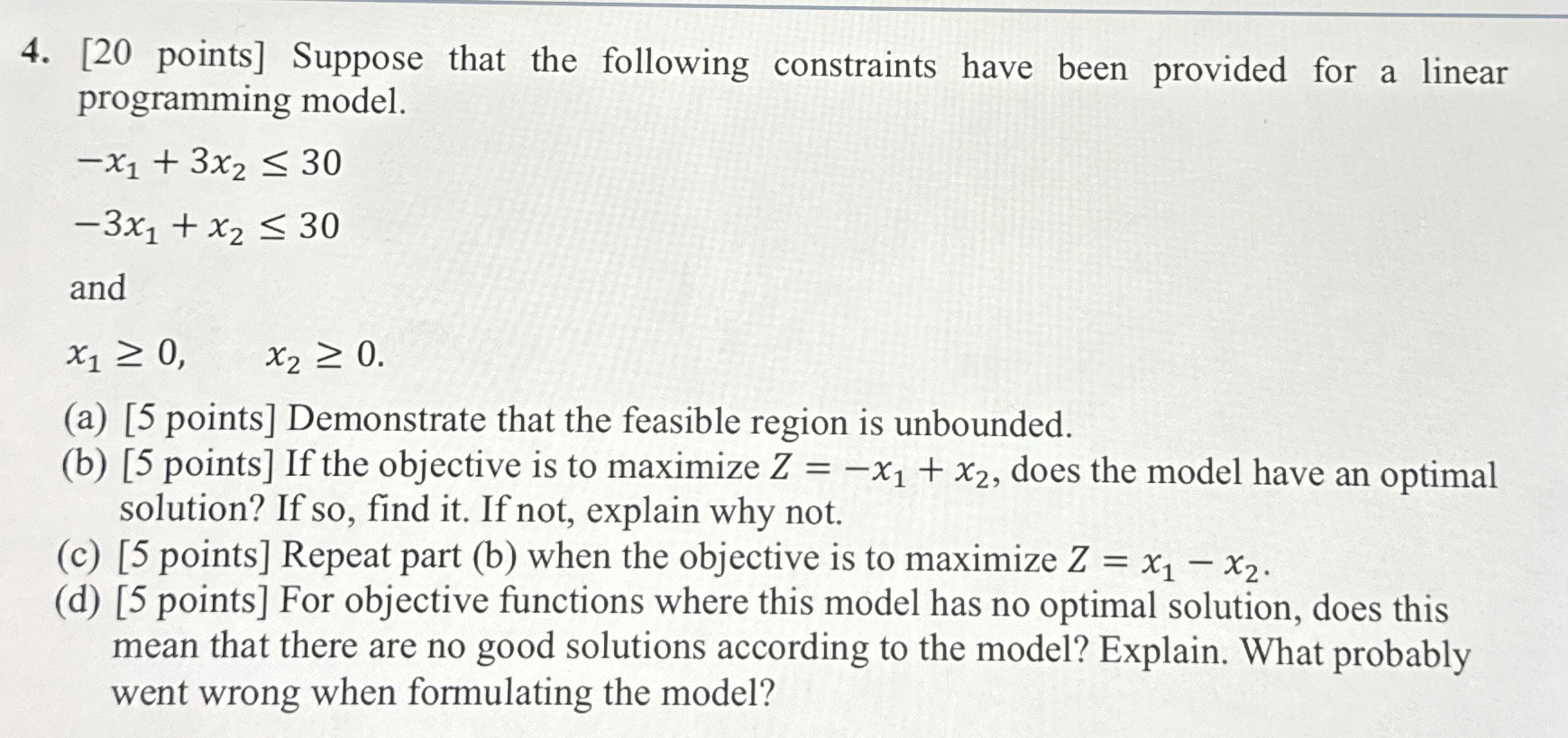 [20 ﻿points ] ﻿Suppose that the following constraints | Chegg.com