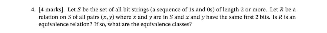 Solved 4. [4 marks]. Let S be the set of all bit strings (a | Chegg.com