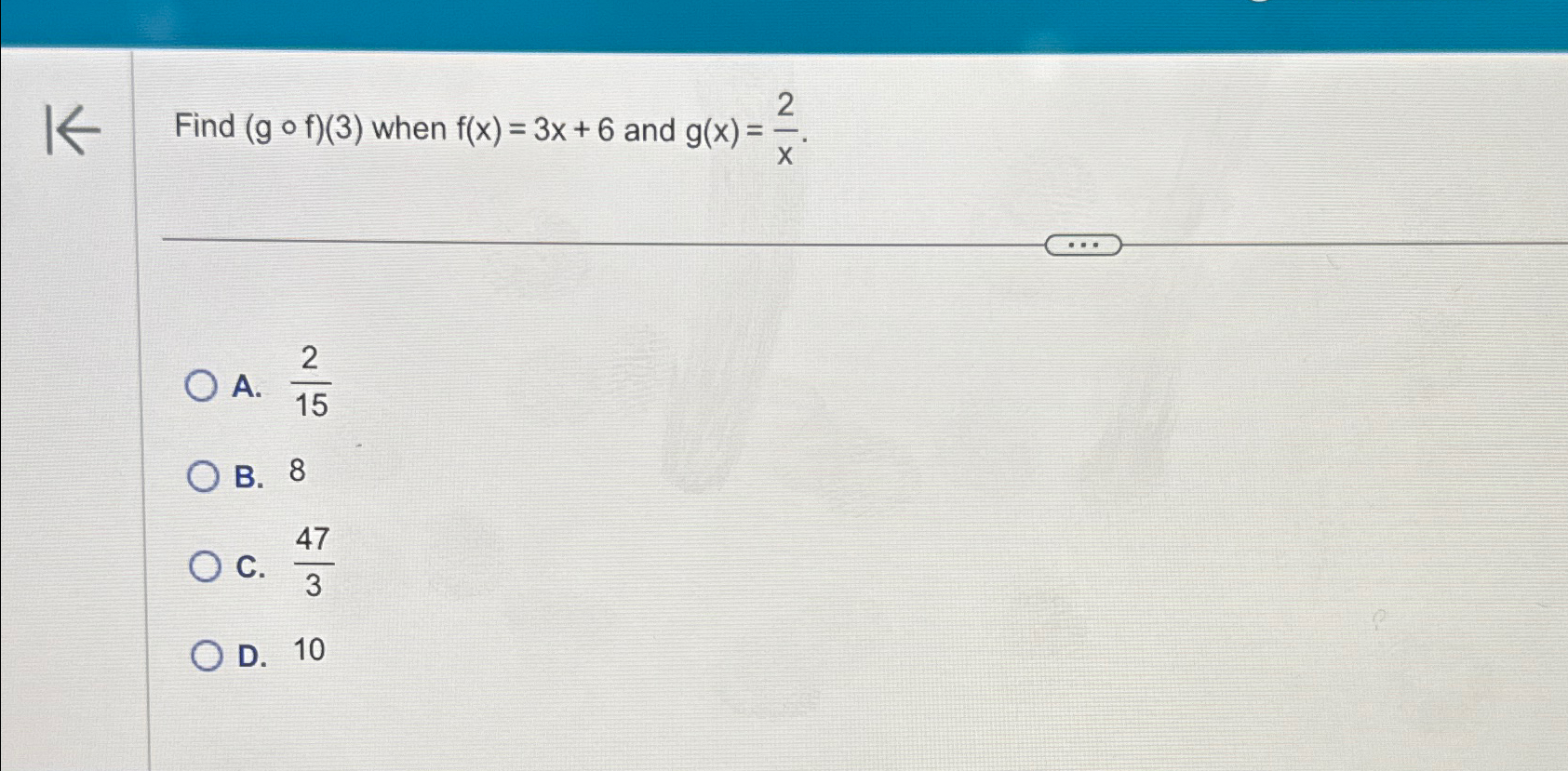 Solved Find (g@f)(3) ﻿when f(x)=3x+6 ﻿and | Chegg.com