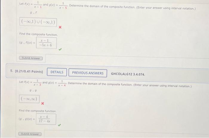 Solved Let f(x) 1 X-1 9.f (-∞,1) U (-∞,1) Find the composite | Chegg.com
