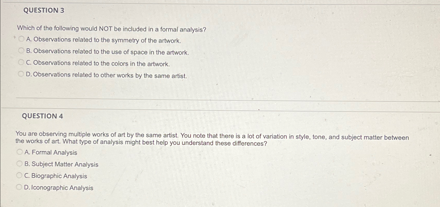 Solved QUESTION 3Which of the following would NOT be | Chegg.com