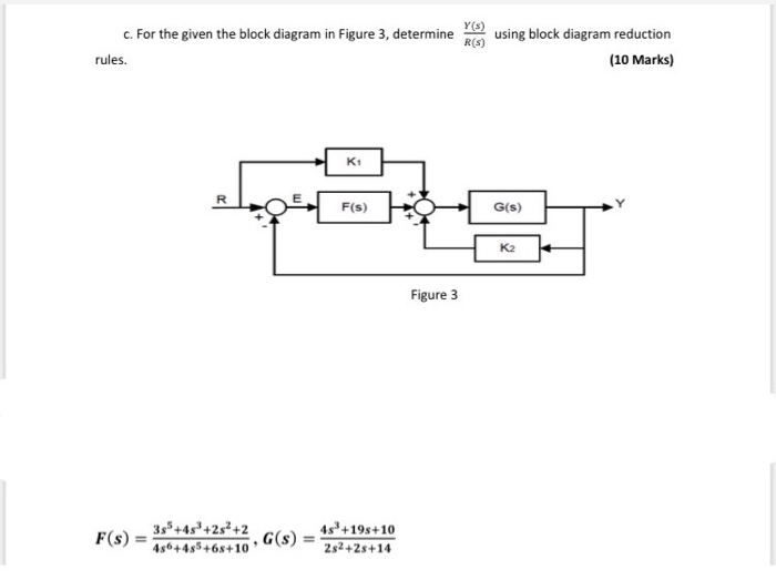 Solved C. For the given the block diagram in Figure 3, | Chegg.com