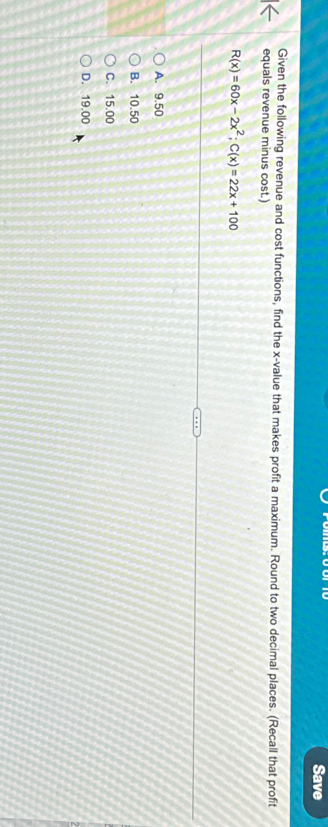 Given the following revenue and cost functions, find | Chegg.com