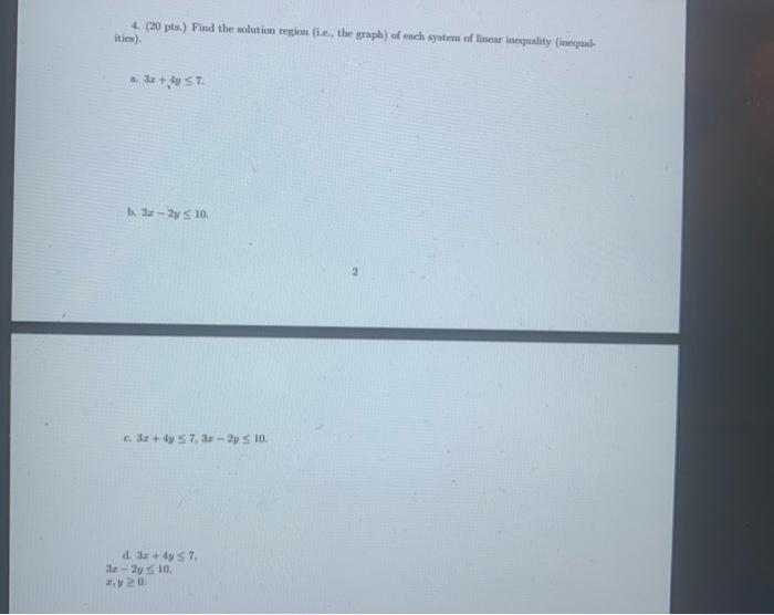 Solved 4. (20 pts) Find the solution region (ie, the graph) | Chegg.com