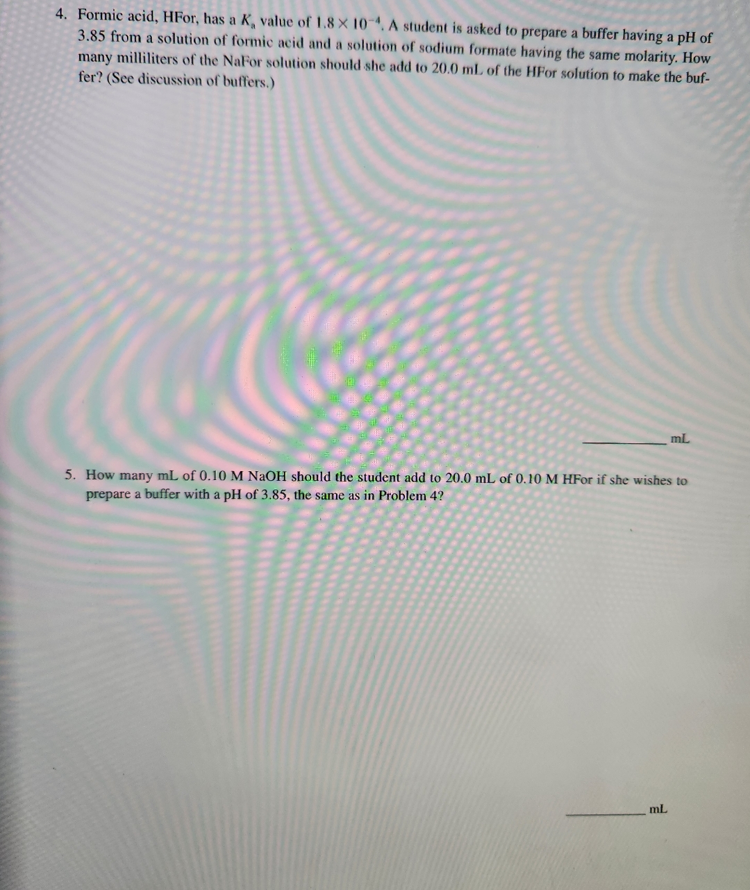 Solved Formic acid, HFor, has a Ka ﻿value of 1.8×10-4. ﻿A | Chegg.com