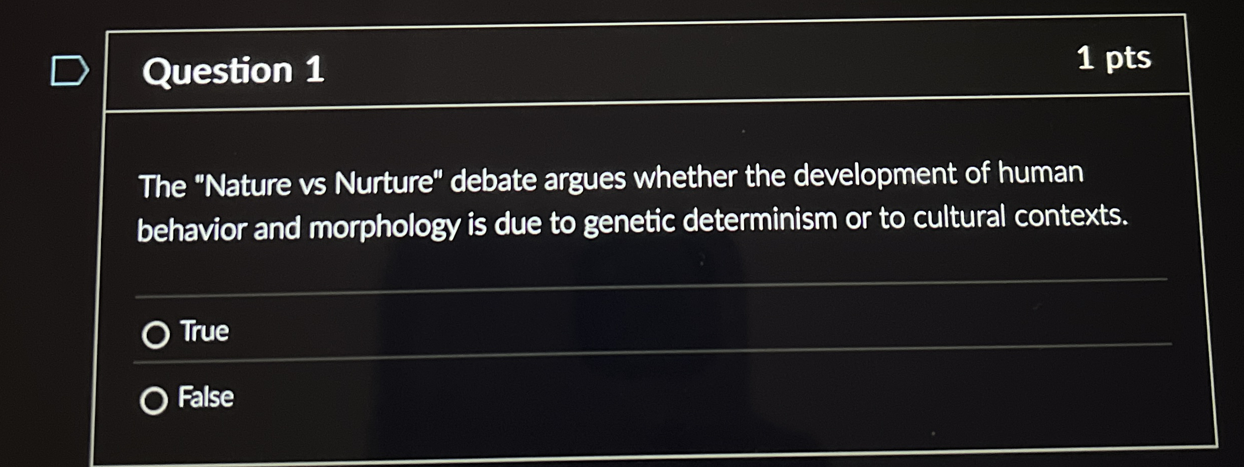 Solved Question 11 ﻿ptsThe "Nature vs Nurture" debate argues | Chegg.com