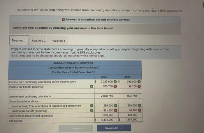 accounting principles, beginning with income from | Chegg.com