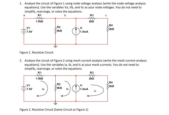 Solved 1. Analyze the circuit of Figure 1 using node voltage | Chegg.com