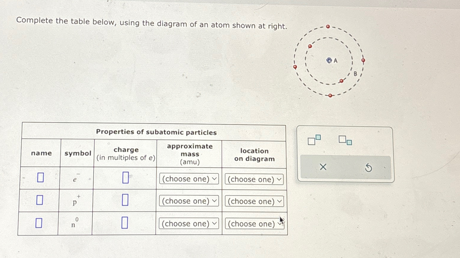 Solved Complete the table below, using the diagram of an | Chegg.com