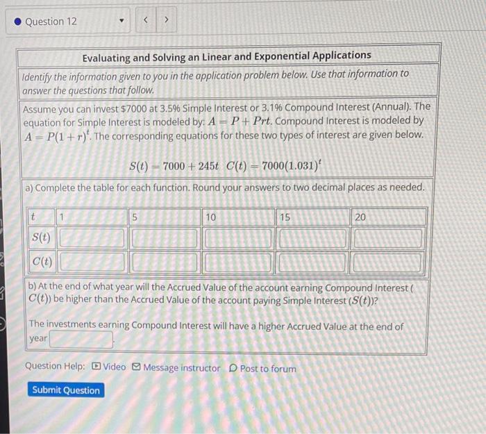 Solved Evaluating and Solving an Linear and Exponential | Chegg.com