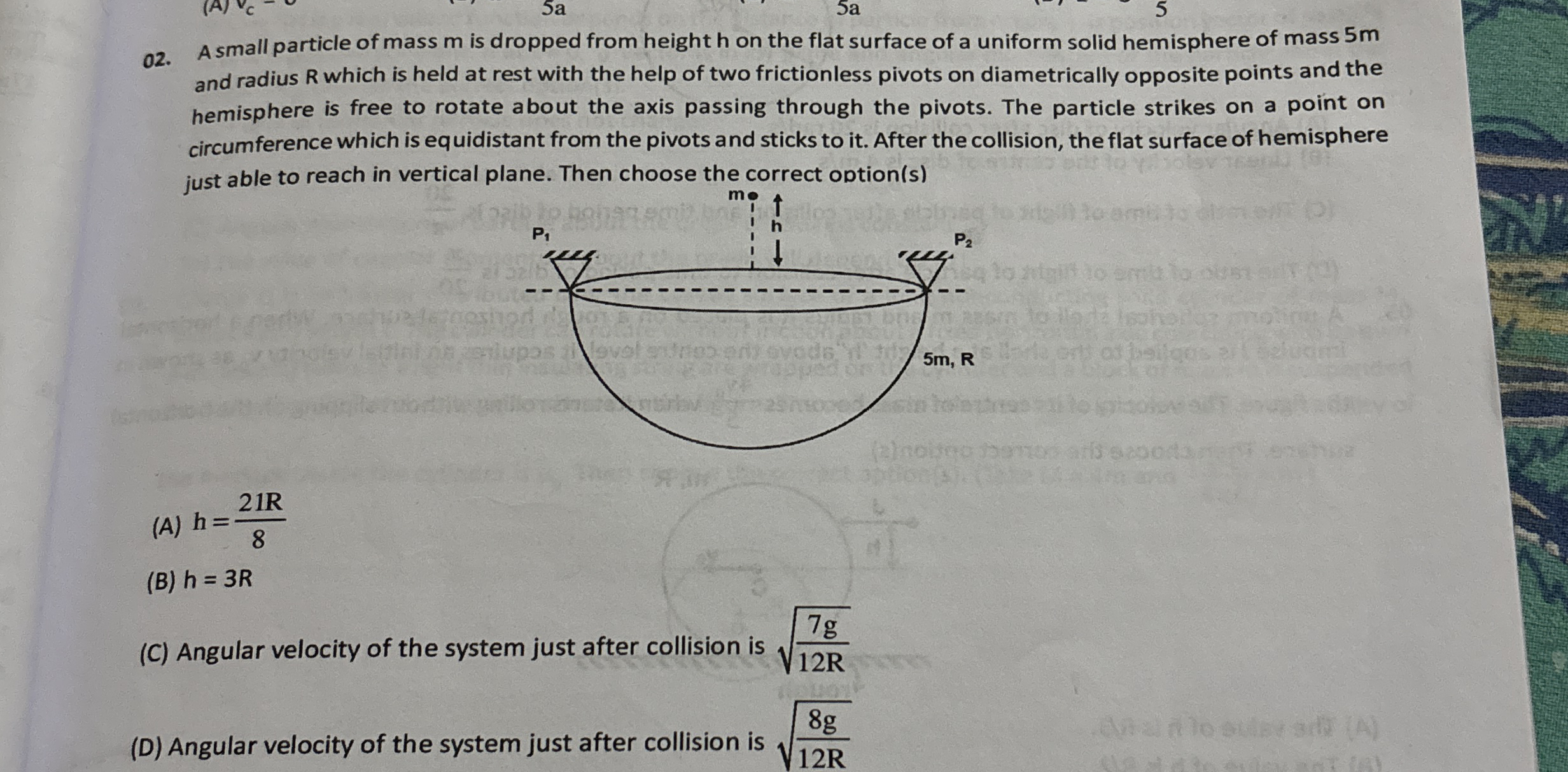 Solved A small particle of mass m ﻿is dropped from height h | Chegg.com