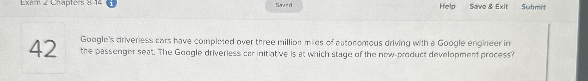 Solved 42Google's driverless cars have completed over three | Chegg.com