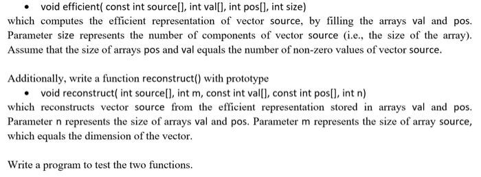 Solved 6. [10] A sparse vector is a vector whose most | Chegg.com