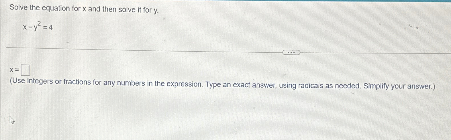 Solved Solve the equation for x ﻿and then solve it for | Chegg.com